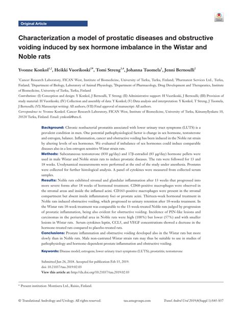 Pdf Characterization A Model Of Prostatic Diseases And Obstructive