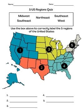 Free Us Regions Quiz By Schoolhouse Serenity Tpt