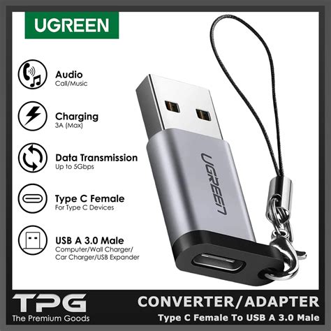 Jual Ugreen Adapter Converter Type C Female To Usb A Male Data Charging Shopee Indonesia