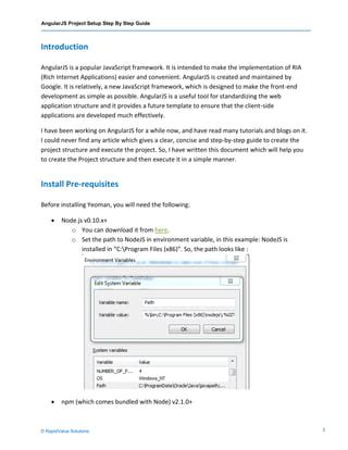 AngularJS Project Setup Step By Step Guide RapidValue Solutions PDF