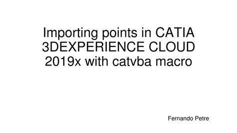 Importing Points In Catia 3dexperience Cloud 2019x Dassault Systèmes®