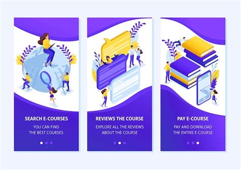 Premium Vector Isometric Template App Design Concept Search For The Best E Courses Online