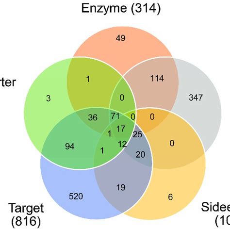The Venn Diagram Of Drug Combinations For Five Types Of Features Where