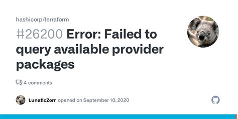 error failed to query available provider packages · issue 26200