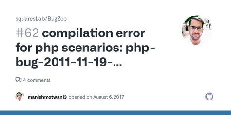 Compilation Error For Php Scenarios Php Bug 2011 11 19 51a4ae6576 Bc810a443d And Php Bug 2011