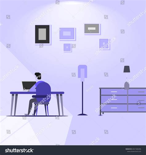 Illustrations Graphic Vector Remote Work Home Stock Vector Royalty