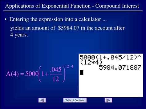 PPT Applications Of Exponential Function Compound Interest PowerPoint Presentation ID