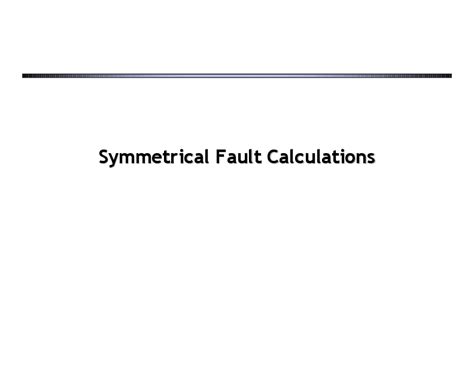 Pdf Symmetrical Fault Calculations Symmetrical Fault Calculations