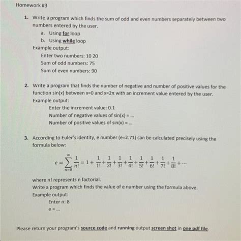 Solved 1 Write A Program Which Finds The Sum Of Odd And Chegg Com