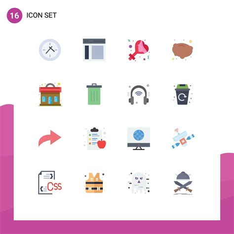 16 Thematic Vector Flat Colors And Editable Symbols Of Night Club