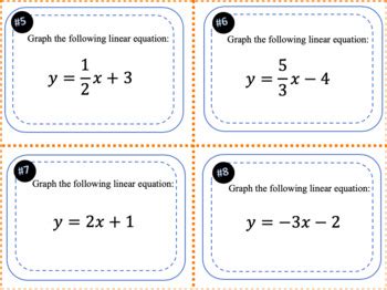 Graphing Linear Equations Task Cards By Classroom TpT