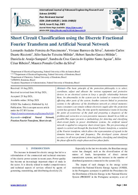 Pdf Short Circuit Detection Via Fft And Ann
