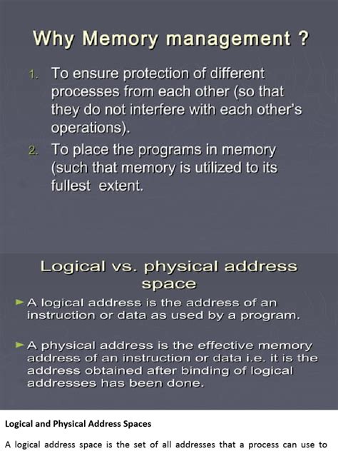 Memory Management In Os Pdf Computer Memory Computer Engineering