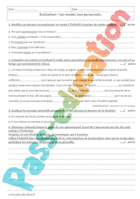 Evaluation Les Modes 5ème Bilan Et Controle Corrigé Pdf à Imprimer