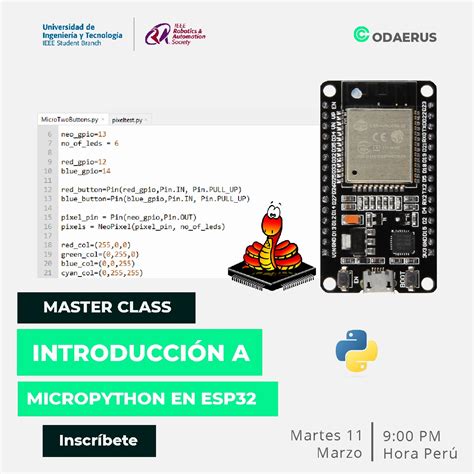 Ieee Ras Utec 🔷💻 ¡domina Micropython En Esp32 Con Esta