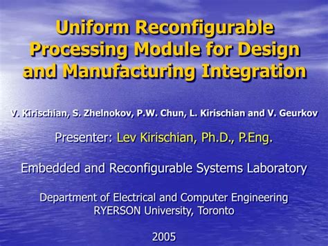 Ppt Uniform Reconfigurable Processing Module For Design And