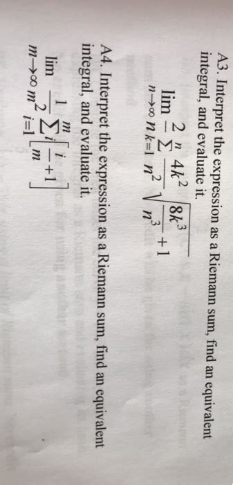Solved Interpret The Expression As A Riemann Sum Find An
