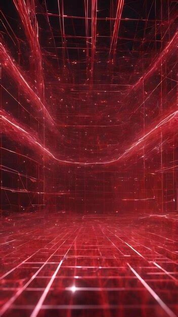 Abstract Digital Red Background Big Data Visualization Network