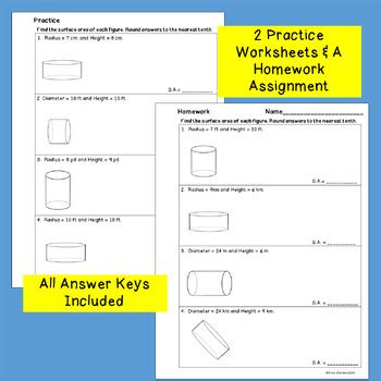 Surface Area Of Cylinders Guided Notes Practice And Homework By WaldonMath