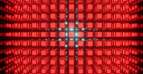 Red And Cyan Abstract Cube Volume Background Vj Loop In 4k Stock Video