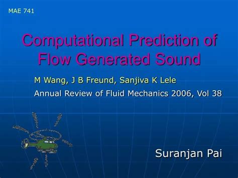 Ppt Computational Prediction Of Flow Generated Sound Powerpoint Presentation Id1043554