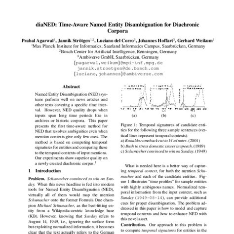 Dianed Time Aware Named Entity Disambiguation For Diachronic Corpora Acl Anthology