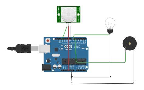 Circuit Design Motion Sensor Tinkercad