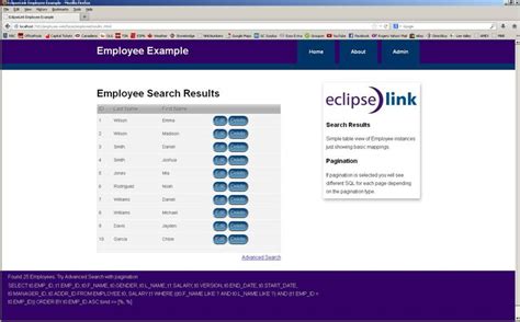 Eclipselinkexamplesjpaemployee Eclipsepedia