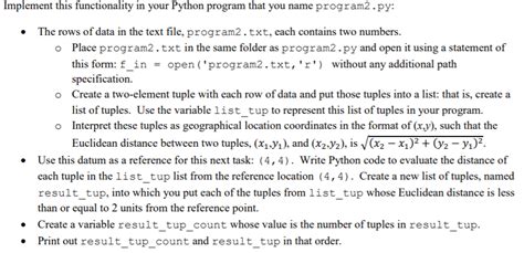 Solved Implement This Functionality In Your Python Program Chegg