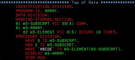 What Is A Subscript In Mainframe Subscript A Subscript Is An Integer Value That Indicates The