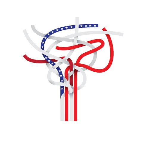 Premium Vector Vector Sign Abstract Node American Flag
