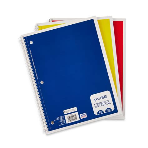 Pen Gear 1 Subject Notebook Wide Ruled 70 Sheets 3 Pack Walmart Business Supplies