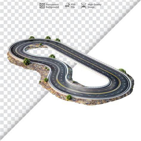 Premium Psd Winding Highway On Isolated Background With Start And End Points