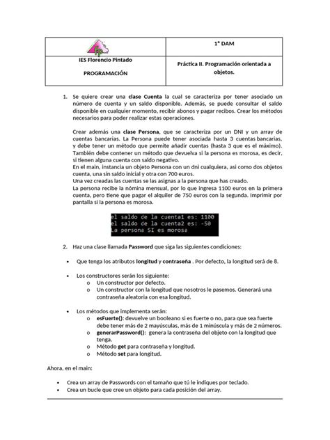 Práctica Ii Programación Orientada A Objetos Pdf Contraseña Programación De Computadoras