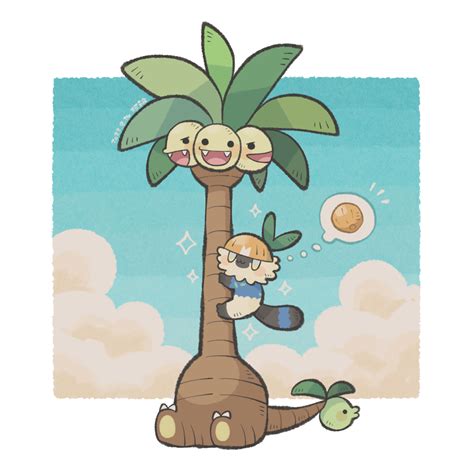 Alolan Exeggutor And Passimian Pokemon Drawn By Karin Danbooru