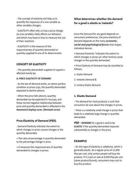 elasticity pdf demand price elasticity of demand