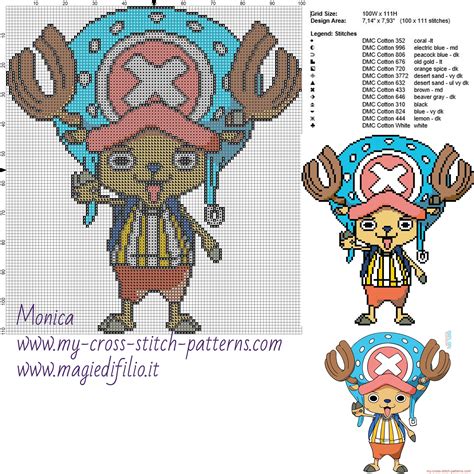 Tony Chopper One Piece Cross Stitch Pattern Free Cross Stitch