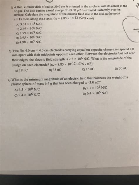 solved 2 a thin circular disk of radius 30 0 cm is