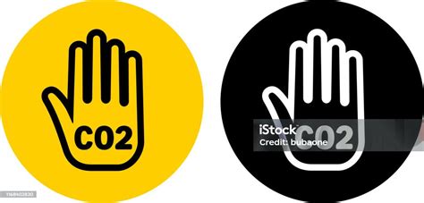 이산화탄소 손 Co2 아이콘 개념 기호에 대한 스톡 벡터 아트 및 기타 이미지 개념 기호 검은색 노랑 Istock