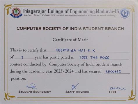 Keerthiga Mai On Linkedin 🚀 Thrilled To Share My Recent Achievements At Thiagarajar College Of