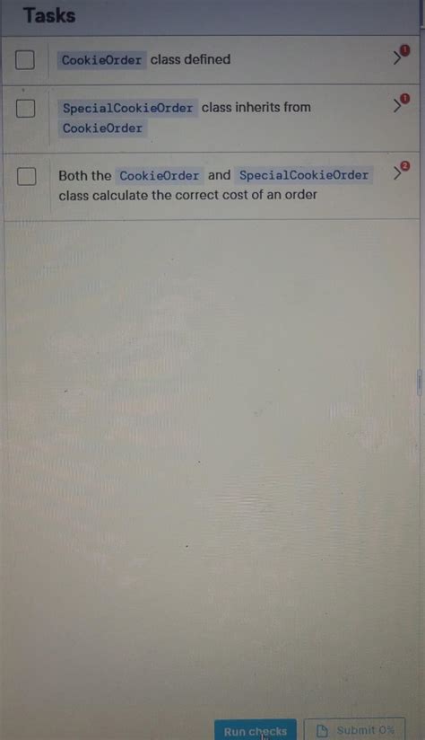 solved specialcookieorder class inherits from cookieorder