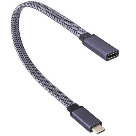Usb Type C To Type C Male To Femal Braided Connector Cable W A Short Extension Cable