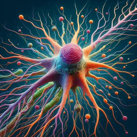 AI-Generated Illustration of a Futuristic Neural Network with Glowing Synapses and Digital ...