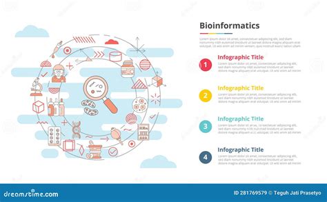 Bioinformatics Banner With Icons Vector Infographic In 3d Style Royalty