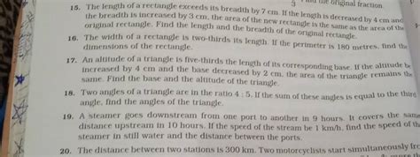 the length of a rectangle exceeds its breadth by 7 mathrm{cm} if the le