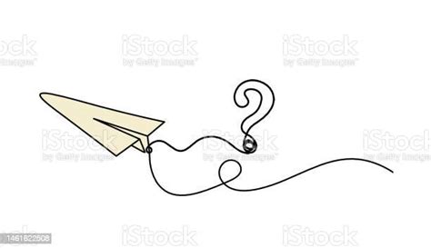 흰색에 선 그리기로 물음표가 있는 추상 컬러 종이 비행기 0명에 대한 스톡 벡터 아트 및 기타 이미지 0명 개념 국경 Istock