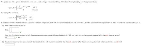 Solved The Special Case Of The Gamma Distribution In Which α