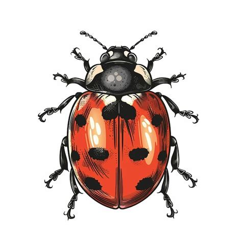 Premium Vector A Ladybug With Black Dots On Its Back Is Shown