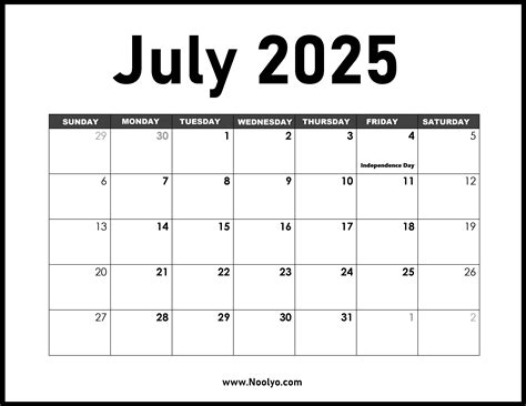 July 2025 Us Calendar With Holidays A4 Size