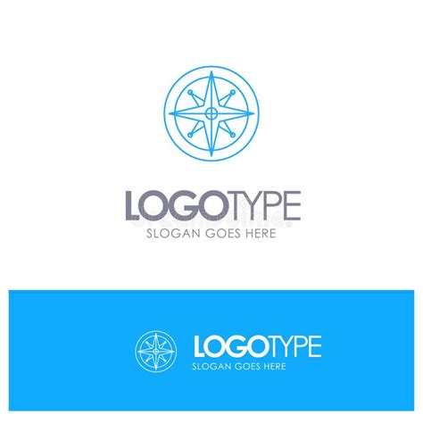 Compass Location Navigation Navigator Position Blue Outline Logo